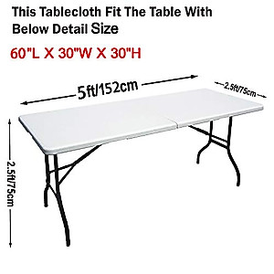 ABCCANOPY Spandex Tablecloths for 5 ft Home Rectangular Table Fitted Stretch Table Cover Polyester Tablecover Lash Bed Cover Table Toppers Massage Table Cover, Black