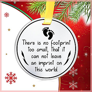 Infant Memorial Ornament Christmas Keepsake- No Footprint is Too Small- Baby Loss Remembrance Sympathy Gift