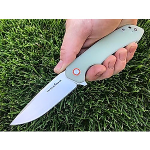 TACTICAL GEARZ Pocket Knife for EDC! G10 Handle! Razor Sharp D2 Steel Blade! Includes Sheath (Naos Ice)