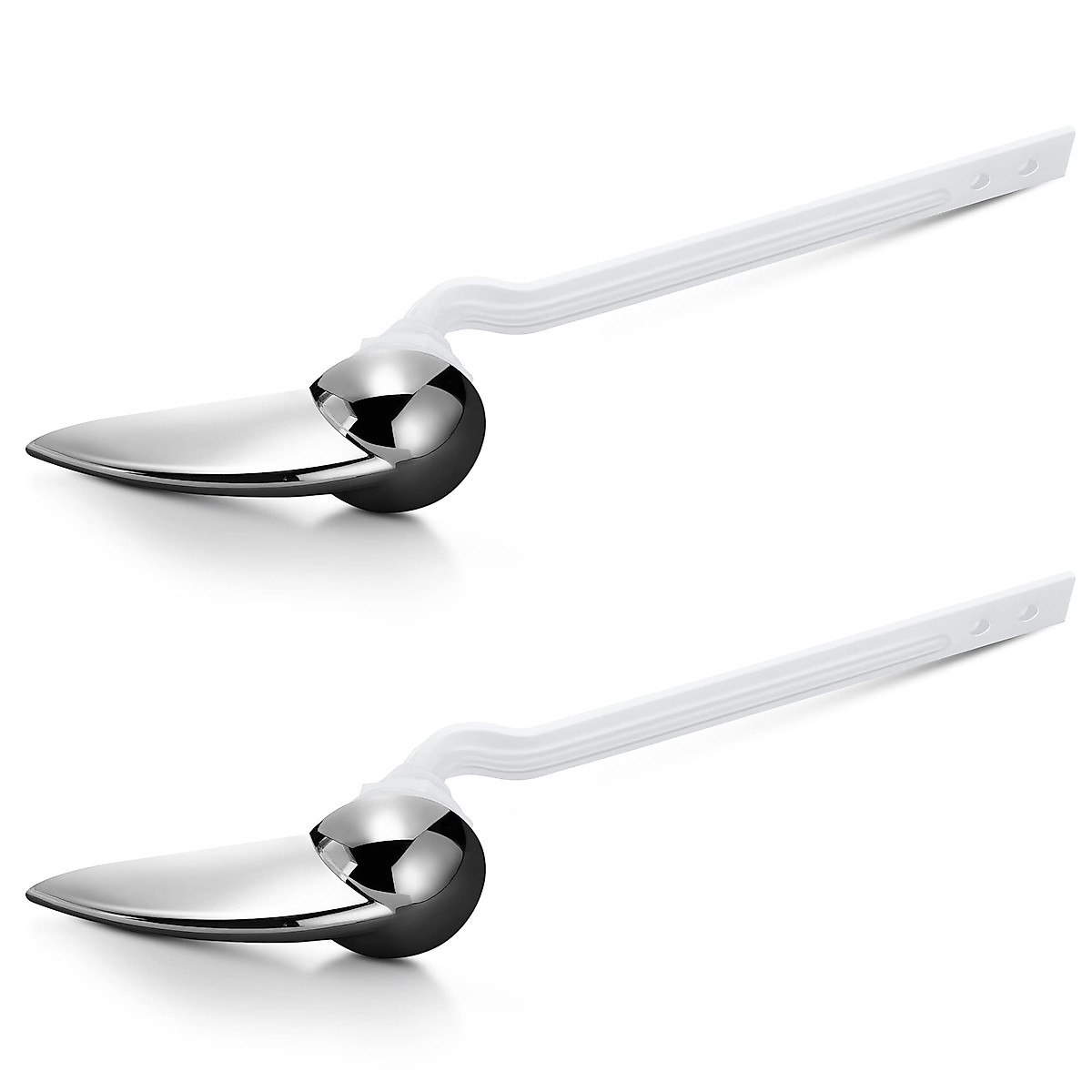 2 Pack Universal Toilet Flush Handle Replacement Kit, Compatible with American Standard Toilet Handle Parts Left Hand Trip Lever 738995-0020A Champion4, White Toilet Bowl Flusher Handles Repair Kit