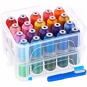 New brothread 40 Brother Colors 500m Each Embroidery Machine Thread with Clear Plastic Storage Box for Embroidery Sewing Machine