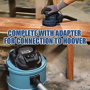 ZEITE 5 Inch 20V 2.0Ah Orbital Sander Cordless, 6 Variable Speed 3,000-11,000 OPM Electric Sander for Woodworking, 12Pcs Sandpaper Polishing Pad, Efficient Dust Extractor for DIY Sanding Polishing