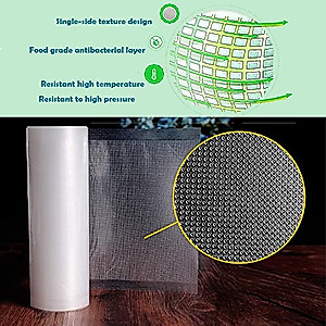 Vacuum Sealer Bags, GECHSAN Food Storage Vacuum Sealing Plastic Packaging Bags, 5 Pack(6" x 20'/ 8" x 20'/ 11" x 20') Heavy Duty Vacuum Seal Bag Rolls, Great for Sous Vide or Meal Prep, Work with Vacuum Sealer, BPA Free.