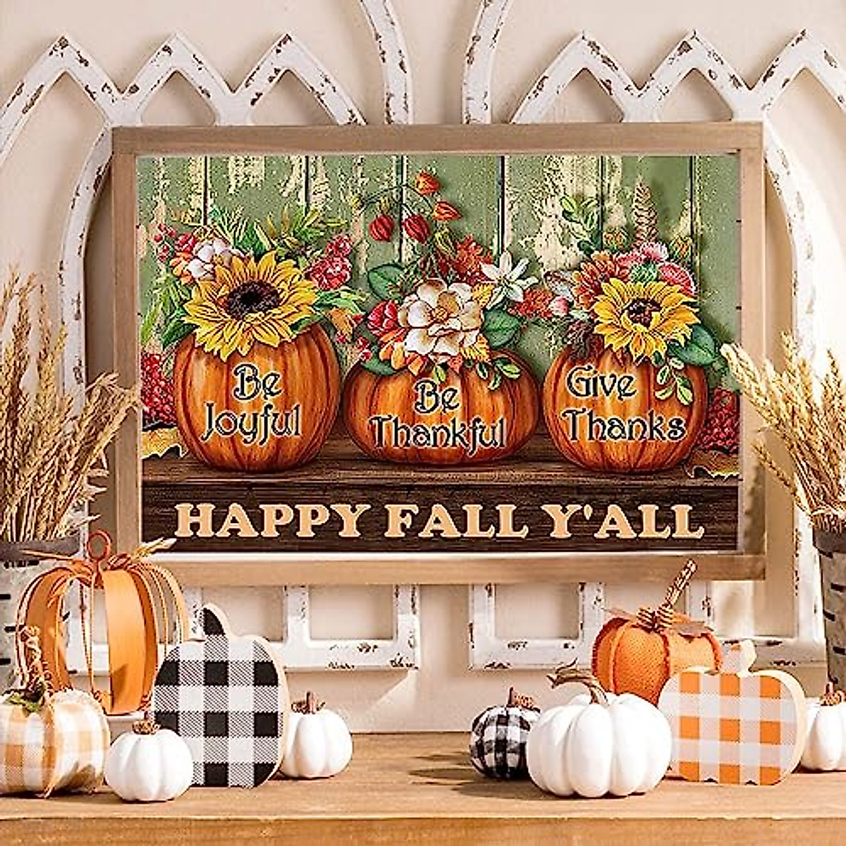 HOIYLDS Pumpkin Diamond Art Painting Kits for Adults - Fall Full Drill Diamond Dots Paintings for Beginners, Round 5D Paint with Diamonds Pictures Gem Art Painting Kits DIY Adult Crafts 12x16inch