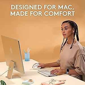 Logitech Lift for Mac Wireless Vertical Ergonomic Mouse, Bluetooth, Quiet Clicks, Silent Smartwheel, 4 Customizable Buttons, for macOS/iPadOS/MacBook Pro/Macbook Air/iMac/iPad - Off White
