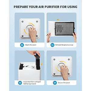 DeedMo Air Purifiers for Home Large Room, 1200 Sq Ft Coverage with PM 2.5 Display Air Quality Sensor, H13 True HEPA Filter Remove 99.97% of Pets Allergies Dust Smoke, Double-sided Air Inlet
