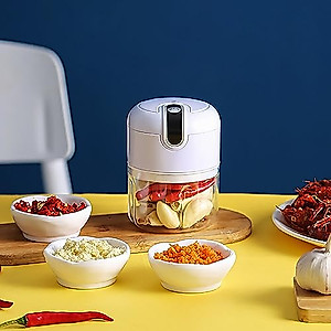 Multi Functional Cooking Electromechanical Meat Mince Machine Home Meat Grinder Garlic Rope (White, One Size)