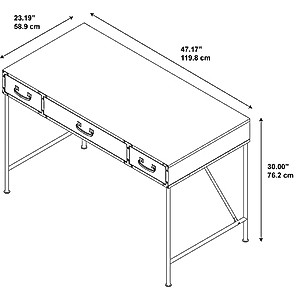 Bush Furniture Ironworks Writing Desk, 48W, Vintage Golden Pine
