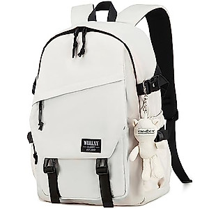 Caoroky knight College School Bag for Men Women Laptop Backpack 15.6 Inch Anti Theft Travel Daypack Large Elementary Middle High Bookbags for Teens Girls Boys Students-Medium,off-white