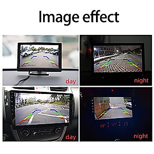 AUCELI Car Backup Camera, IP67 Waterproof Clear Night Vision Reverse Camera, HD 1080P 5 Inch Rear View Monitor System, Two Channels Car License Plate Camera Kit for Car Truck Van SUV and More