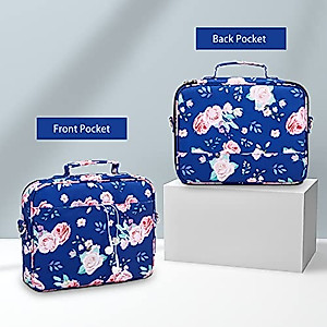 Bible Cover for Women, AWDK Large Bible Case with Handle and Zippered Pocket, Adjustable Shoulder Strap Carrying Church Protective Bag with Book Fixing Straps, Gift for Women Men Girls Kids (Flower)