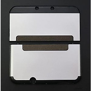 Aluminium Alloy Protective Case Front Back Faceplate Plates Top & Bottom Battery Housing Shell Case Cover Shockproof Hard Shell Skin for New 3DS XL LL Console 2015 - Silver