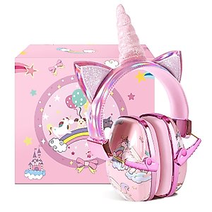 homicozy Kids Ear Protection,Noise Cancelling Sound Proof Headphones for Toddlers Children Teens,Sound Blocking Kids Hearing Protection Earmuffs for Concerts,Autism,Unicorn Gifts for Girls Age 1 Up