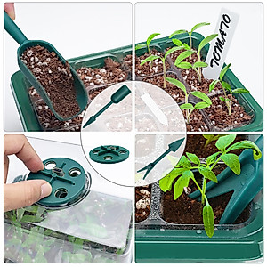 Seed Starter Tray, Plant Propagation Station with Grow Light, Seedling Starter Trays with Timing Controller, Mini Greenhouse Kit with Humidity Domes and Base, Plant Tray for Seeds Growing Starting