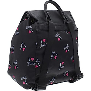 Juicy Couture Womens Love Club Logo Durable Backpack Black Large
