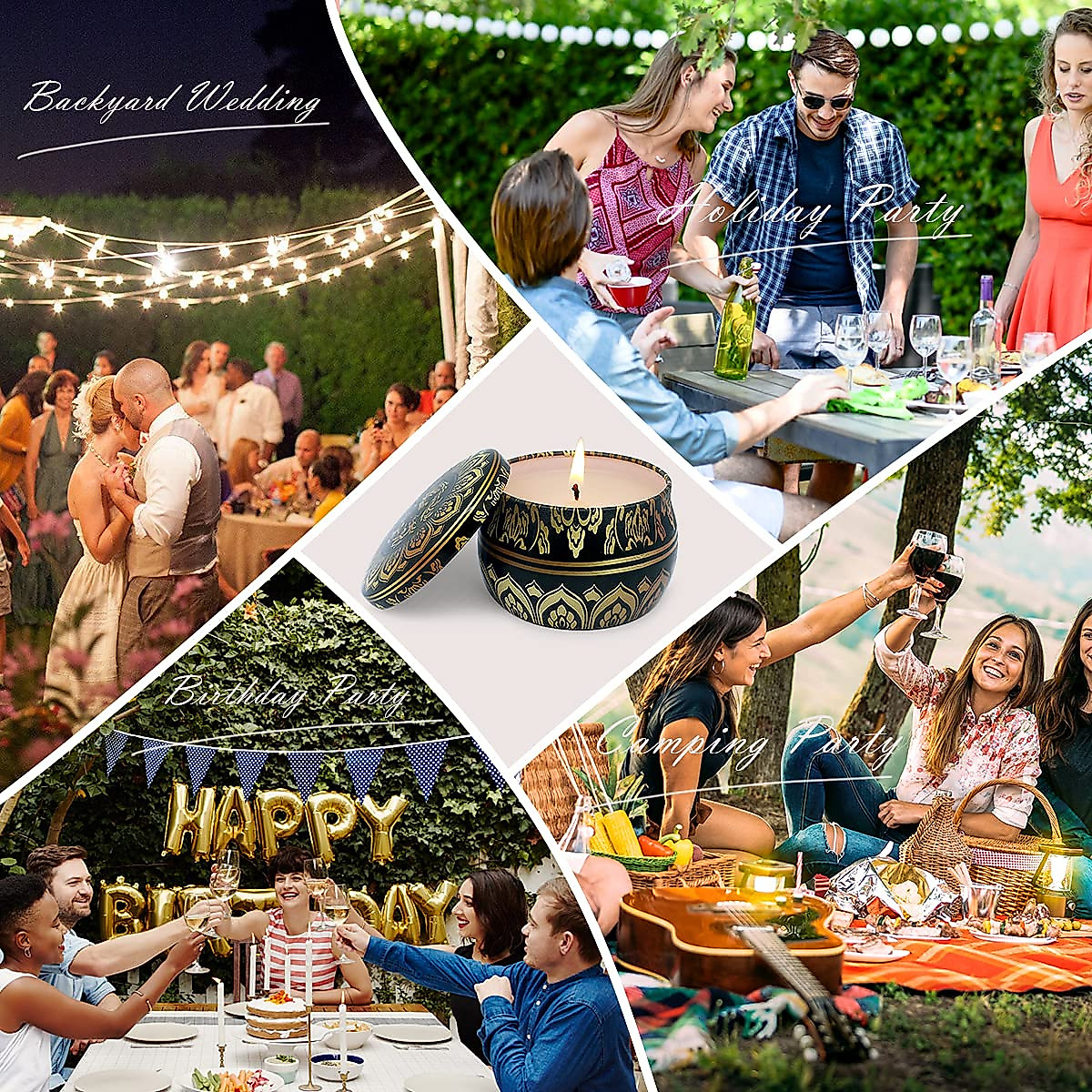 Iwaxlife 8 Packs Outdoor Citronella Candles,100 percent 4.4oz Soy Wax Portable Tin Candles for Home Backyard Garden,Outdoor and Indoor