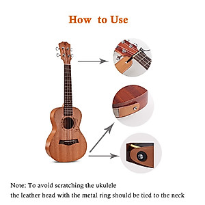 Farcaya Ukulele Strap Jacquard Flower for Soprano Concert Tenor Baritone UKE Neck Strap Lock Button (White Flower)