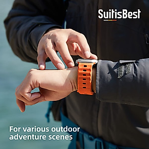 Suitisbest Sport Band for Apple Watch Ultra 2/Apple Watch Ultra Bands 49mm 45mm 44mm 42mm for Men, Soft Breathable Silicone Wristbands Waterproof Strap for iWatch Series Ultra 9 8 7 6 5 4 3 SE