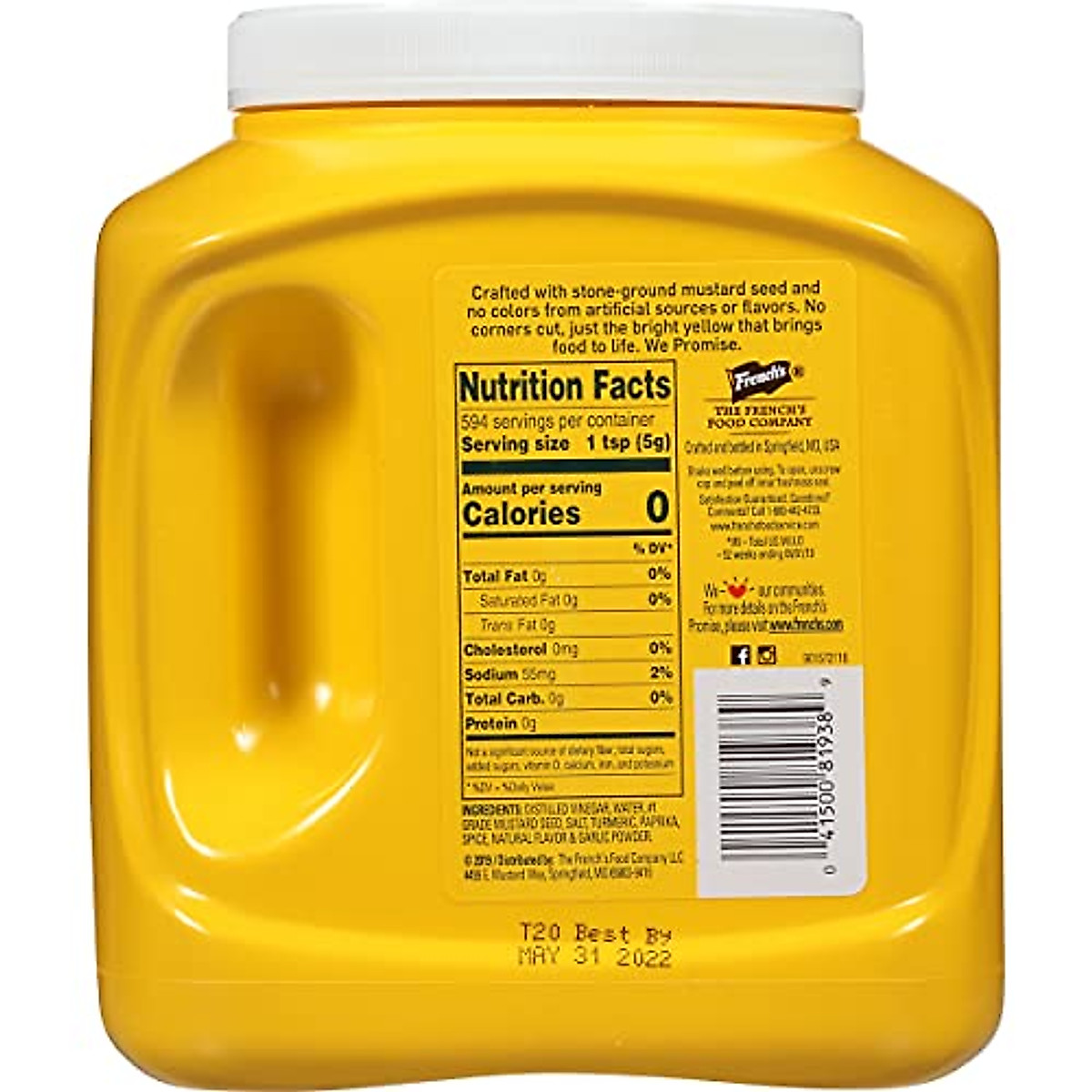 French's Classic Yellow Mustard, 105 oz - One 105 Ounce Bulk Container of Tangy and Creamy Yellow Mustard Perfect for Professional Use or for Refillable Containers at Home