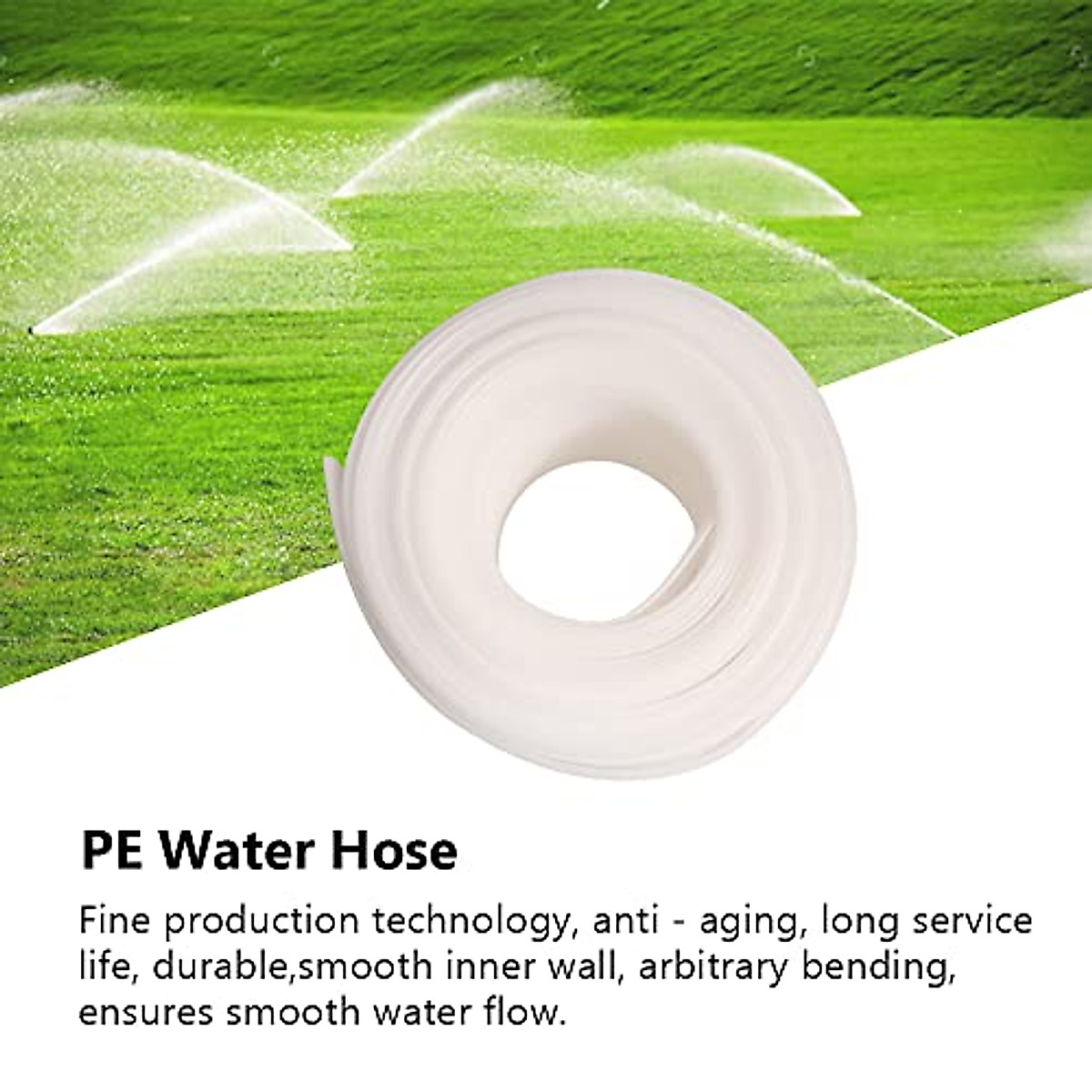 QuQuyi 1" PE Backwash Hose, Lay Flat Hose Lightweight Expandable Discharge Hoses for Lawn Garden Pool 49 FT