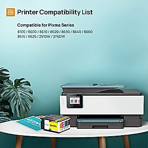 950XL 951XL Ink Cartridges (5 Pack) Replacement for HP 950XL 951XL Combo Work with Pro 8600 8610 8620 8625 8100 8630 8660 Printer