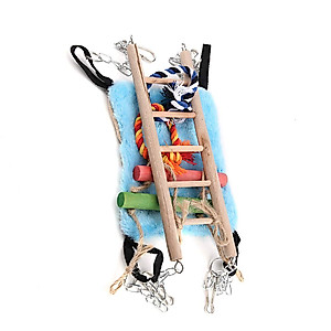 Pet Climbing Rope Net, Bird Climbing Rope Ladder Small Animal Ferret Parrot Rat Bird Swing Rope Hanging Net Cage Pets Swing Bed Toy for Birds Rats Hamster