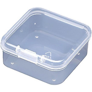 5 Pcs Plastic Jewelry Storage Containers, Mini Clear Square Box Empty Case with Lid for Earplugs, Jewelry, Hardware or Other Small Crafts Boxes and Organizers