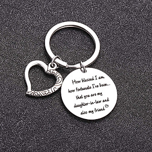 De&ai Daughter in law gift stepdaughter gift adopted daughter gift adoption keychain for Daughter in law thank you gift birthday keychain for Daughter-in-law jewelry