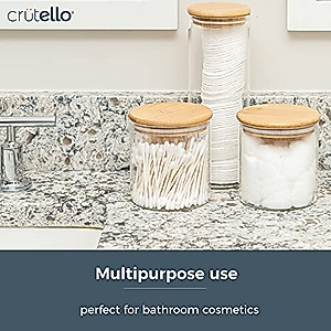 Crutello Glass Food Storage Containers with Bamboo Lids, 6 Pack - Three 26 Fluid oz and Three 23 Fluid oz Airtight Clear Kitchen Organization Canisters is an Family-Owned American Brand