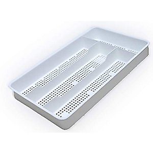 Dial Industries B694W Small Mesh Cutlery Organizer Tray, White