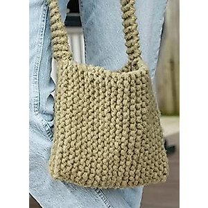 Lion Brand Yarn - Feels Like Butta Thick & Quick #6 Super Bulky - 6 Pack with Needle Gauge (Buttered Popcorn)