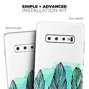 DesignSkinz Pen & Watercolor Feathers Protective Vinyl Decal Wrap Skin Cover Compatible with The Samsung Galaxy S20 (Screen Trim & Back Glass Skin)
