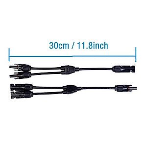LINKPAL Y Branch Solar Panel 30A Cable Connector FFM MMF PV Wire T Splitter (1 Pair)