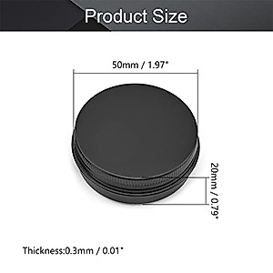 Othmro 5Pcs 1oz Metal Round Tins Aluminum Tin Cans Jar Refillable Containers 30ml Tin Cans Tin Bottles Containers with Screw Lid for Salve Spices Lip Balm Tea Candies Black 50×20mm