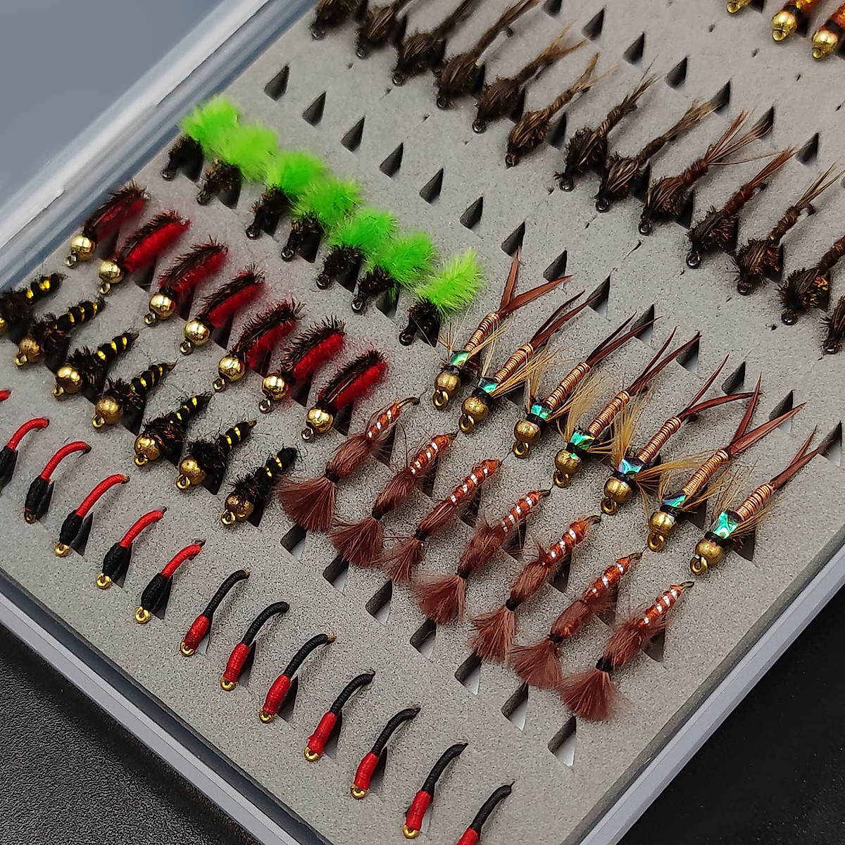 133 Pcs Fly Fishing Flies Fishing Ultra-Thin Portable Flies Kit Assortment with Box Trout Fishing Fly Lures