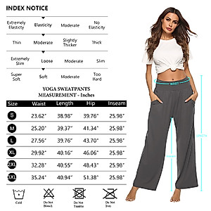 ZJCT Womens Sweatpants Comfy Loose Casual Wide Leg Yoga Workout Lounge Pants with Pockets Dark Gray XL