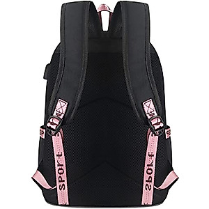 Roffatide Anime Cardcaptor Sakura Backpack Kinomoto Syaoran Li Tomoyo Daidouji Meiling Li Backpack Book Bag Laptop School Bag with USB Charging Port and Headphone Port