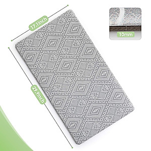 HiTik Kitchen Mats Rug Anti Fatigue(43.5X76cmX10mm),Ergonomic Cushioned Floor Rug Standing Mat Area Thick PVC Waterproof, Non-Slip, Oil Resistant Floor Mats for Kitchen, Office