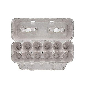 Printed Natural Pulp Egg Cartons Holds Up to Twelve Eggs - 1 Dozen Extra Large - Strong Sturdy Material Perfect For Storing Extra Eggs - by MT Products (25 Cartons) - Made in The USA