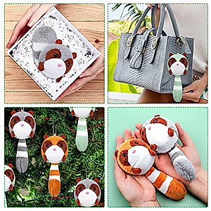 6 Pieces Raccoon Stuffed Animal Small Raccoon Plush Animal Cute Stuffed Raccoon Big Tail Raccoon Plushie Woodland Raccoon Plush Toy Soft Plush Animal Doll for Christmas Stocking Stuffers Gifts