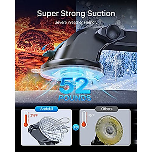 andobil Windshield Car Phone Holder [Super Suction Cup, Military Sturdy] Ultra Stable 3 in 1 Cell Phone Mount for Car Dashboard Vent Fit for iPhone 14 13 12 Pro Max Plus Samsung S23 S22 All Phones