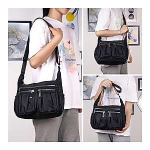 NOTAG Nylon Crossbody purse for Women Medium Messenger Bags Travel Shoulder Purses and Handbags (Blue)