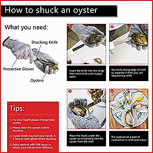 Nonley Oyster Shucking Knife, 2 Pack Oyster Knife Shucker Set with Professional Grade Cut Resistant Gloves | Oyster Shucker Clam Knife, Seafood Opener Seafood Tools