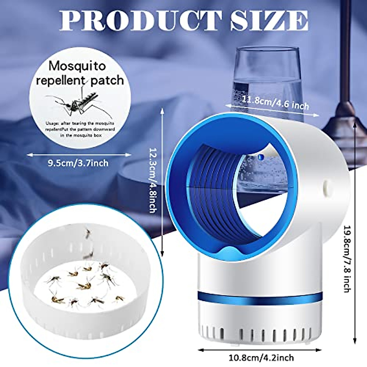 2 Pcs Fly Trap Indoor Fruit Fly Catcher Mosquito Repellent Indoors Gnat Traps Insect Killer for House Indoor with 2 Pcs Refillable Sticky Glue Boards