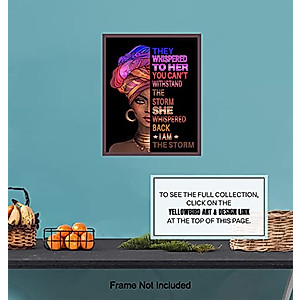 They Whispered to Her You Cannot Withstand The Storm - Black Art - African American Wall Decor for Women, Girls, Woman - Motivational Inspirational Positive Quotes - Uplifting Encouragement Gifts