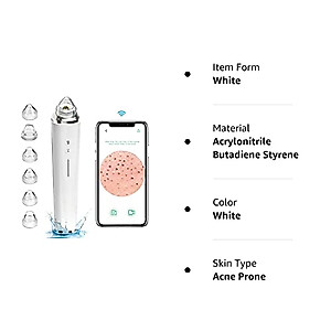 Blackhead Remover Pore Vacuum, 【[FDA Certification] 】WiFi Visible Facial Pore Cleanser with HD Camera Pimple Acne Comedone Extractor Kit with 6 Suction Heads Electric Blackhead Suction Tool