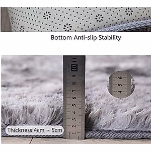 Shag Loomed Area Rug Warm Soft Faux Fur Luxury Rug Plush Throw Rugs Shaggy Fluffy Carpets for Living Room and Bedroom Nursery Rugs Abstract Home Decor Rugs,Grey_4040CM(1.3×1.3ft)