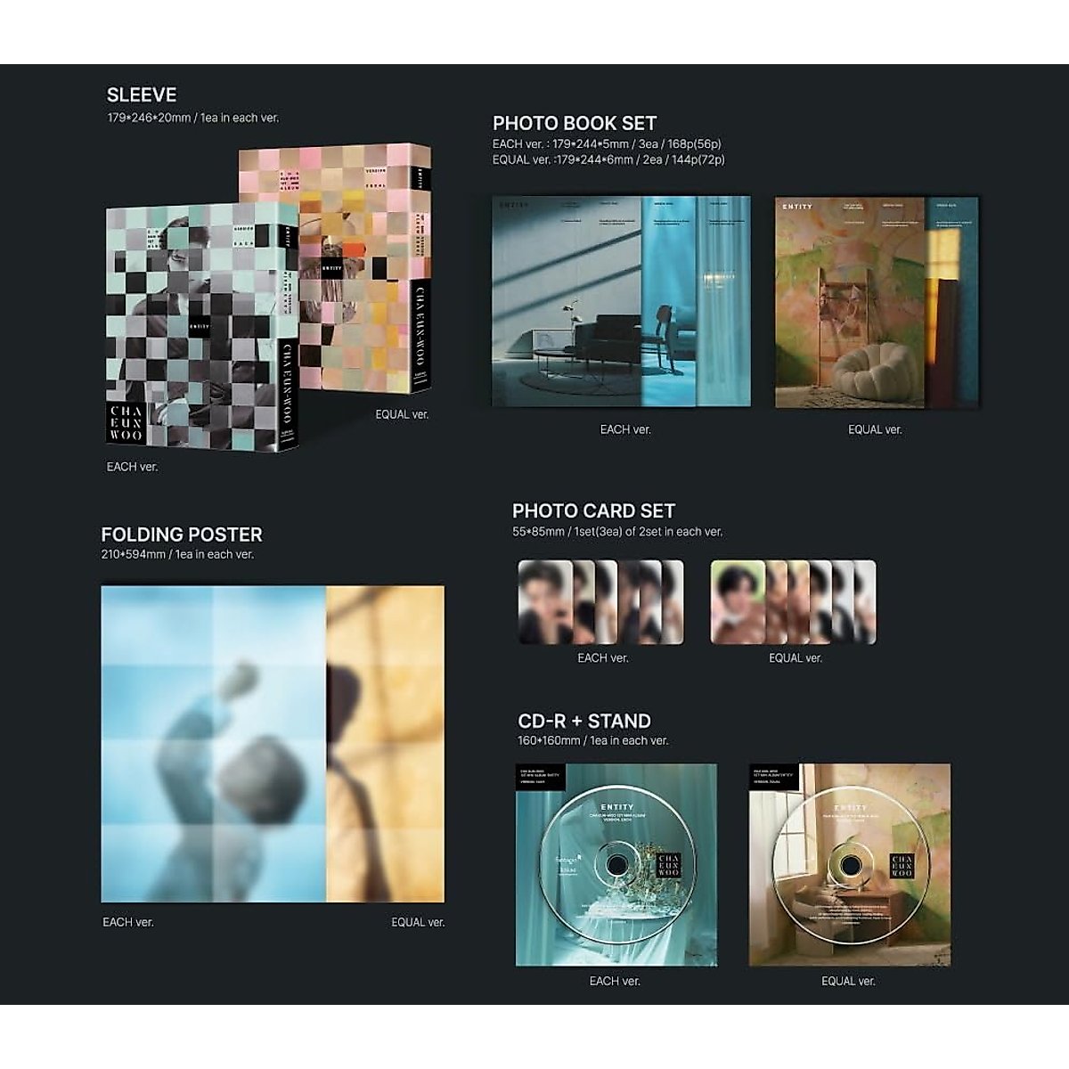 Dreamus CHA EUN WOO ASTRO - 1st Mini Album ENTITY (Random ver.), L200002878