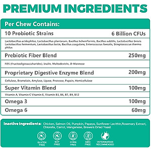 BIGHERO Probiotics for Dogs - Dog Probiotics with Prebiotics and Digestive Enzymes, Support Gut Health, Digestive & Immune Health, Dog Supplement for Diarrhea & Seasonal Allergies-180 Chicken Flavor