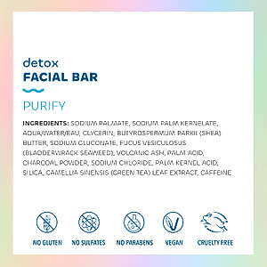 Seaweed Bath Co. Detox Body and Facial Bar Soap Duo, 3.75 Ounce (Pack of 2), Sustainably Harvested Seaweed, Charcoal, Volcanic Ash